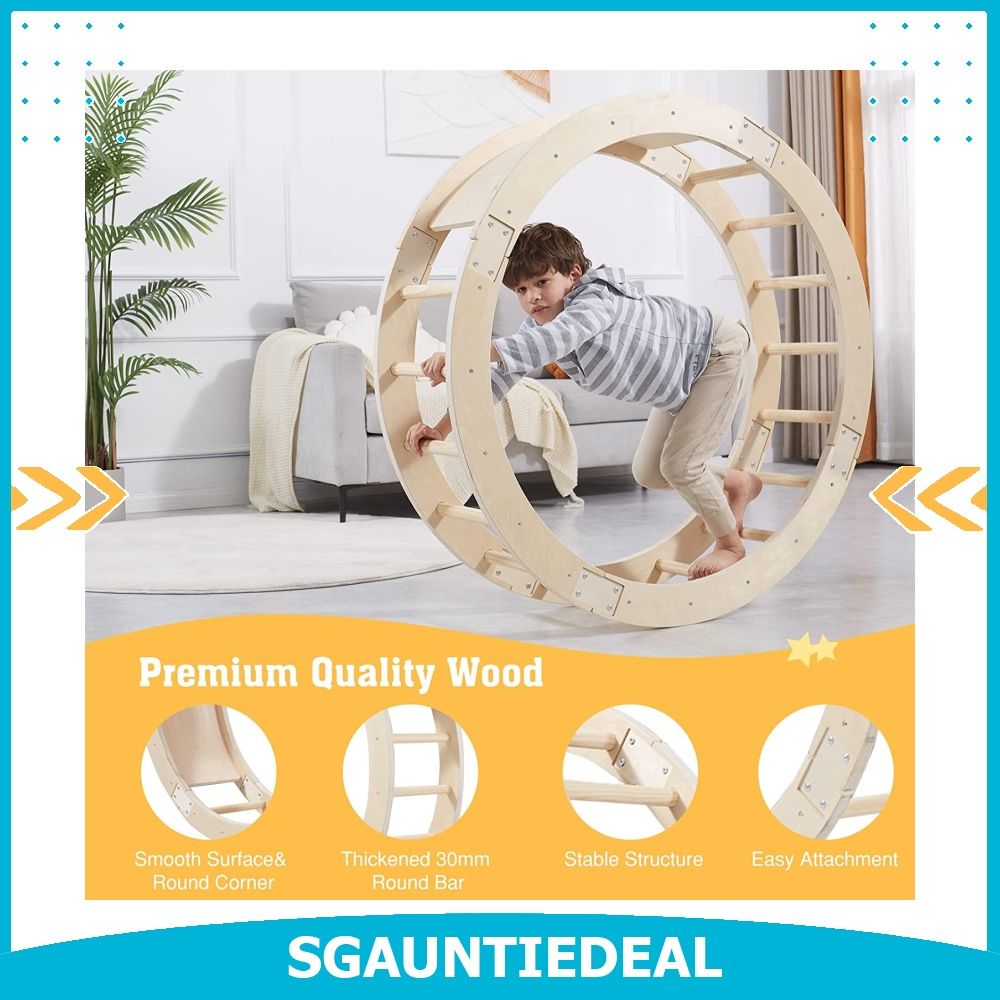 Gaint Bean 8-in-1 Wooden Indoor Arches Climber with Slide- Montessori ...
