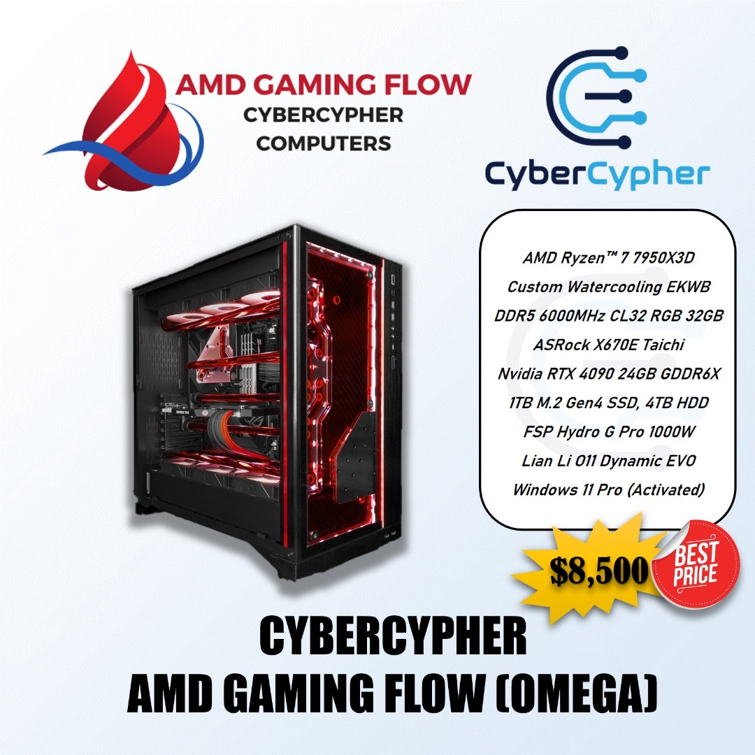 Gaming Desktop - AMD Gaming Flow (Omega) [AMD Ryzen 9 7950X3D, RTX 4090 ...