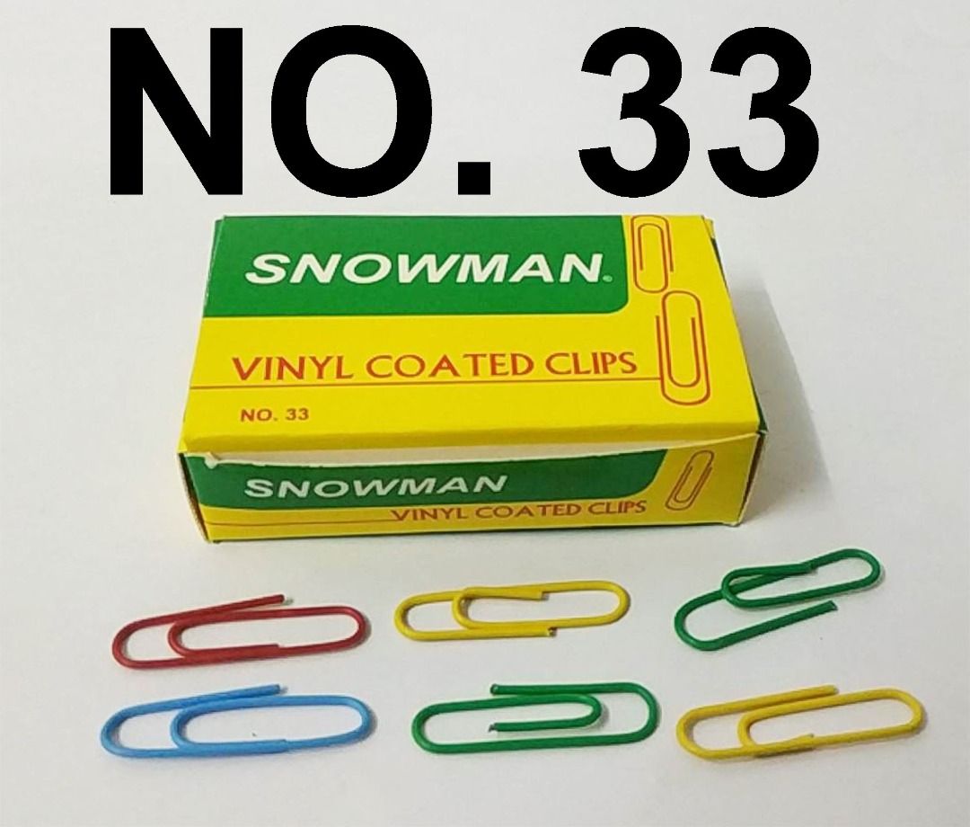 GENERIC VINYL PAPER CLIP NO. 33 SMALL ( 1 BOX ) 33MM ASSORTED COLOR ...