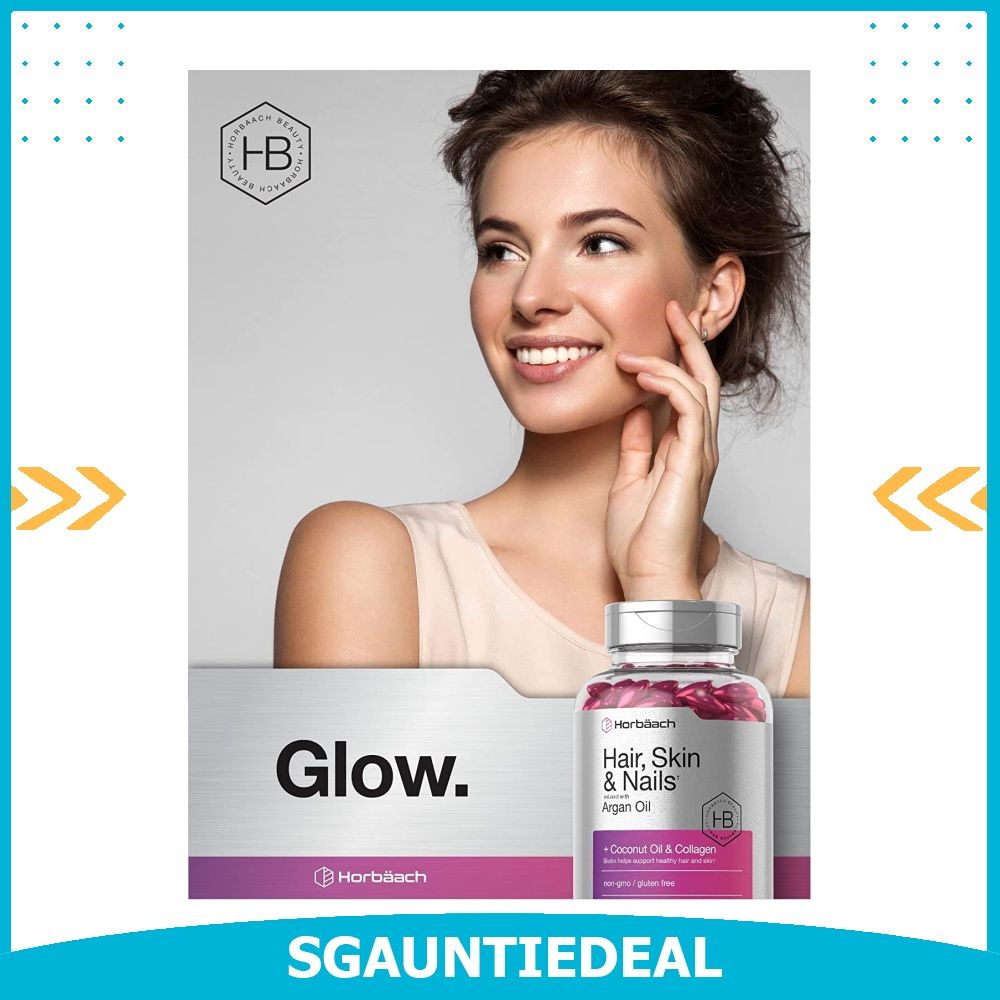 Hair Skin and Nails Vitamins | 300 Softgels | with Biotin and Collagen ...