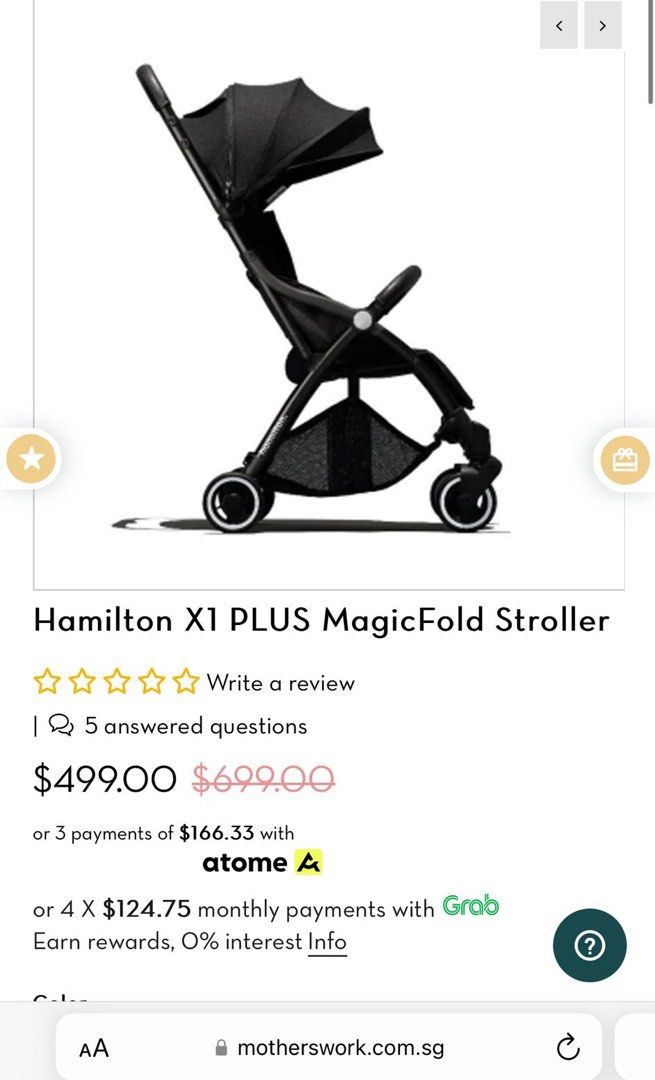 Hamilton X1 PLUS Magicfold Stroller, Babies & Kids, Going Out ...