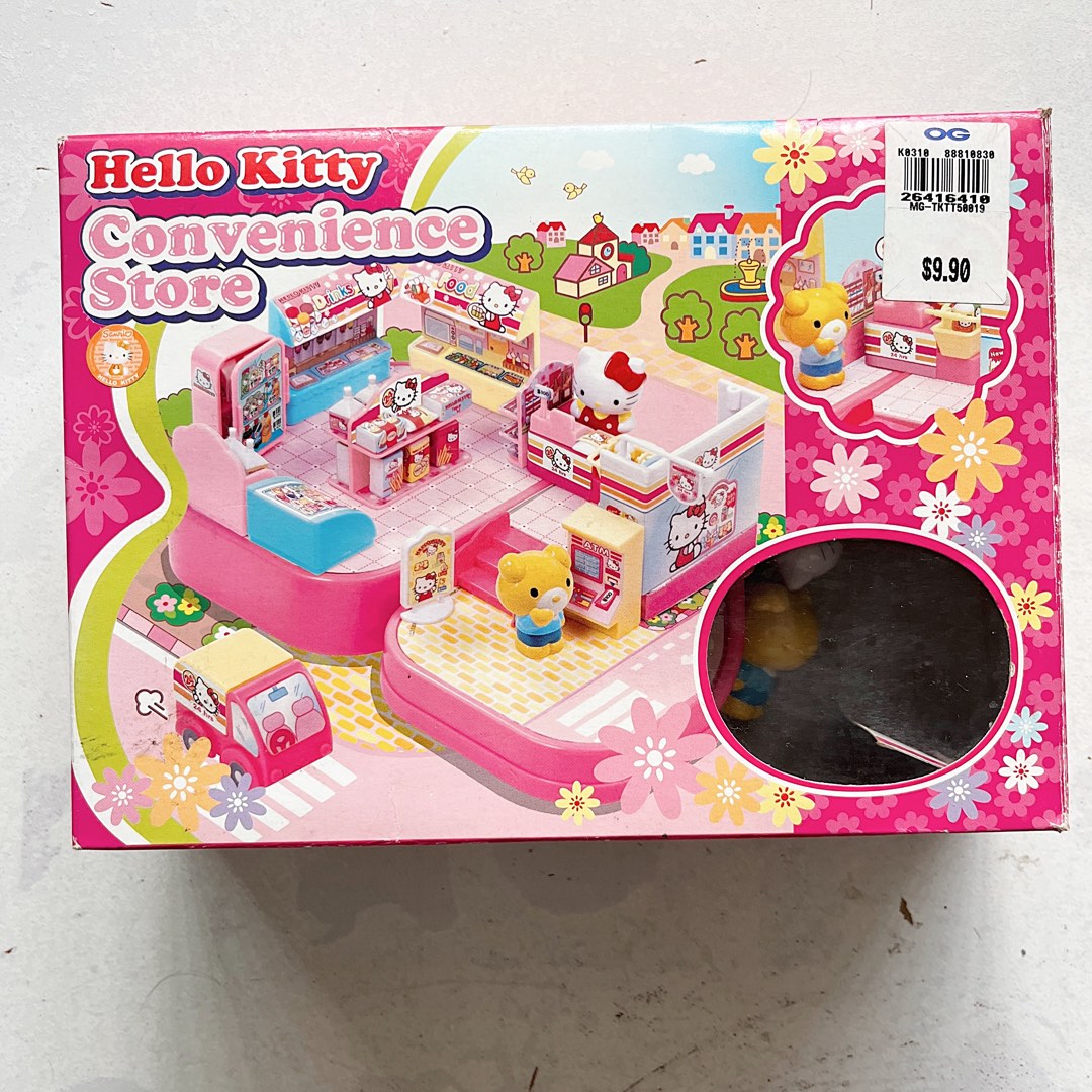 {hello kitty mini town} play set, my melody, supermarket, convenience store, cafe terrace, my ...
