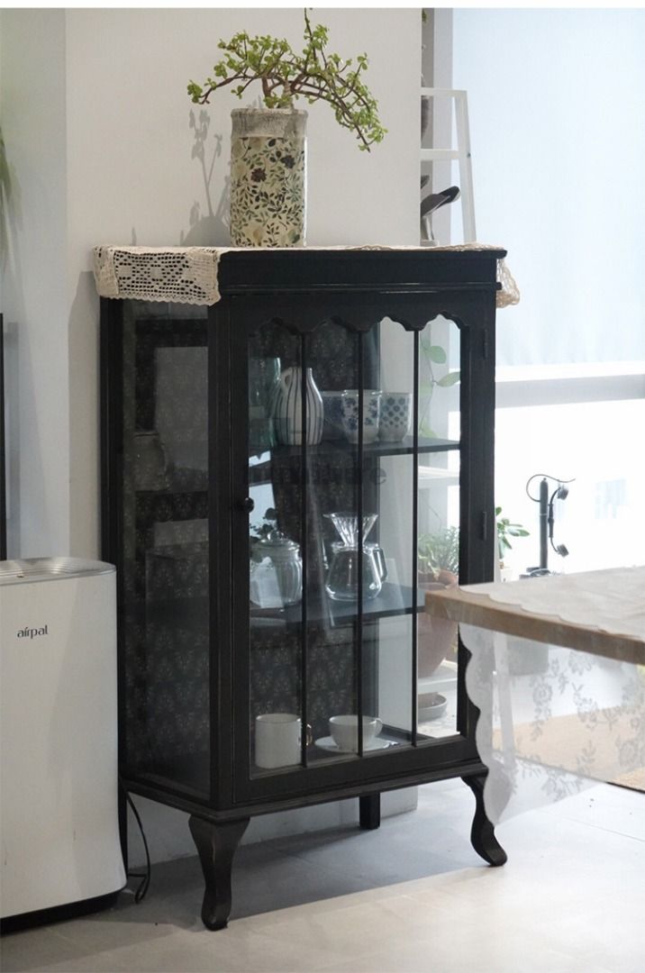 hn-1212 Wood Display Cabinet Sideboard Black, Furniture & Home Living ...