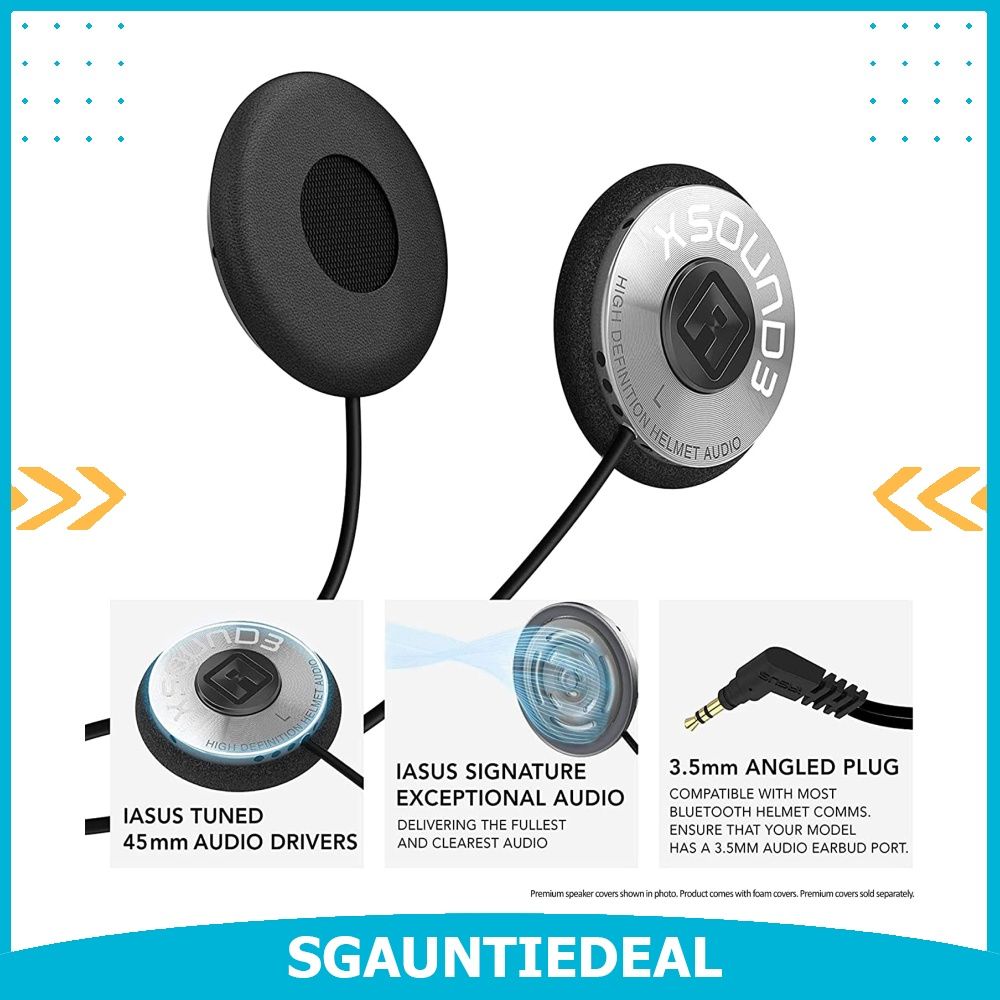 IASUS Premium Audio Motorcycle Helmet Speakers Work with Most Helmet ...