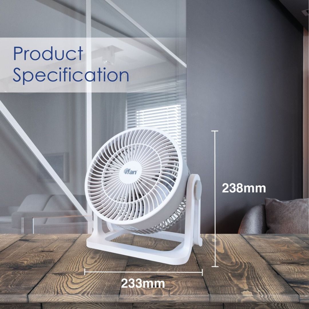 iFan Air Circulator 8" Turbo Desk table fan Airflow, Furniture & Home ...