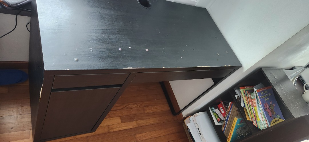 IKEA desk Micke and loose shelving unit, Furniture & Home Living ...