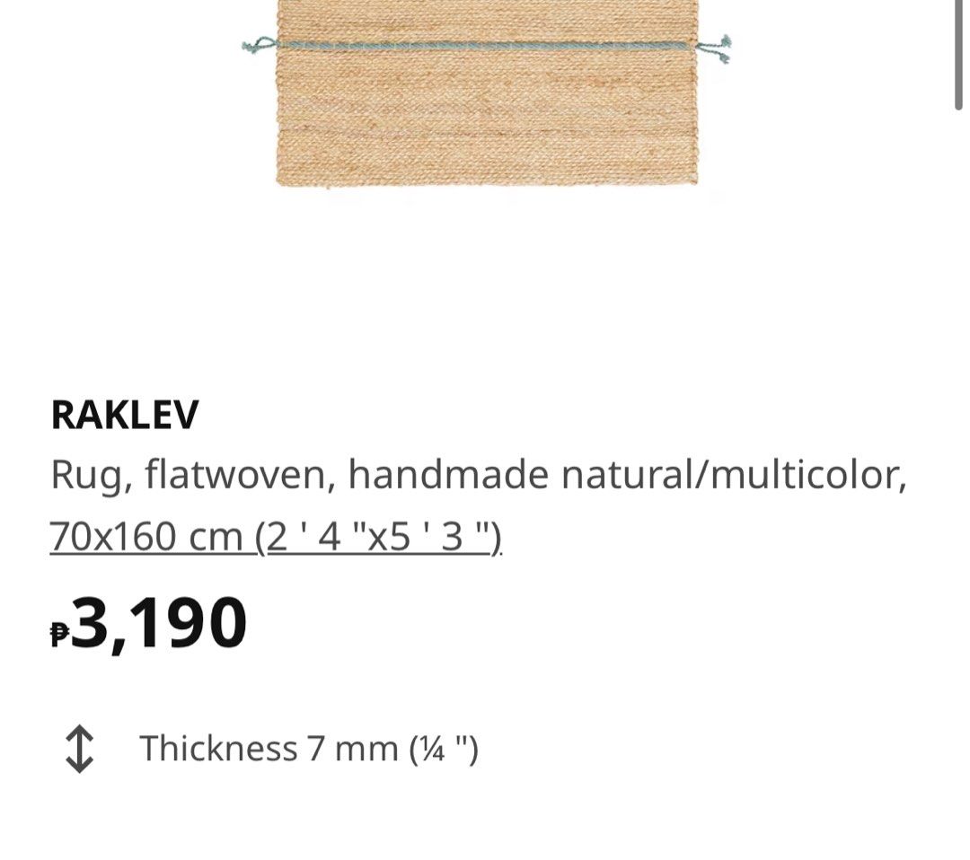 IKEA RAKLEV woven / rattan rug on Carousell