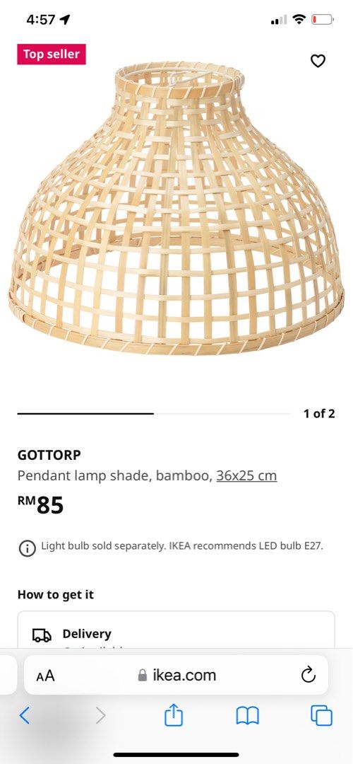 Ikea Rattan Lamp, Furniture & Home Living, Lighting & Fans, Lighting on ...