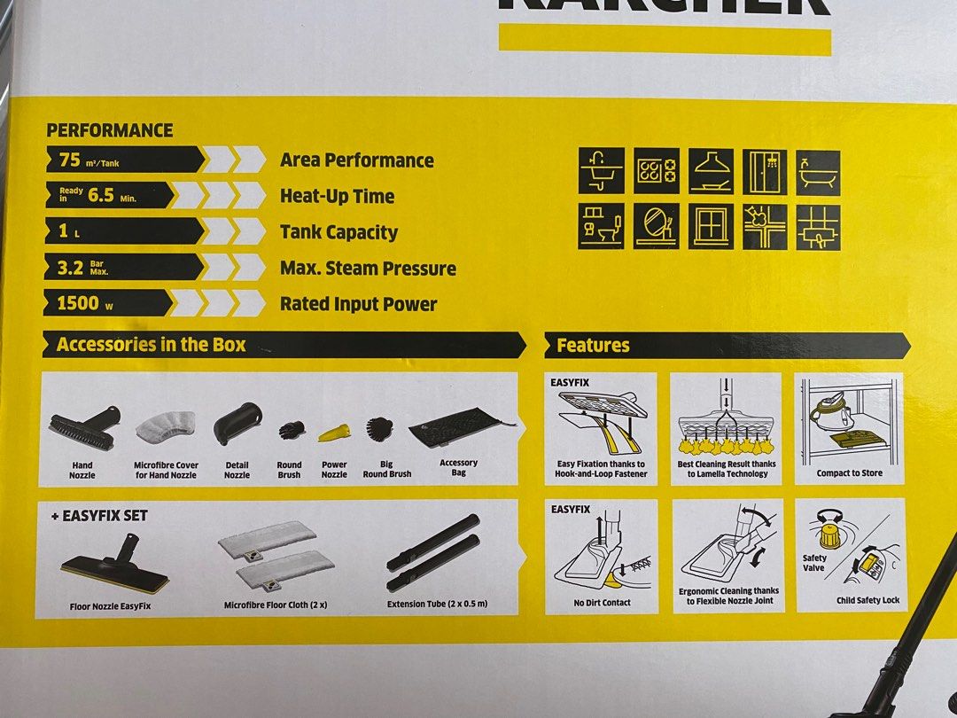 Karcher SC2 Deluxe Premium hot steamer, TV & Home Appliances, Irons ...