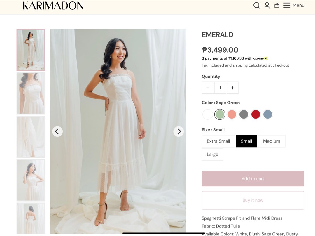 Karimadon Emerald Dress in Sage Green on Carousell