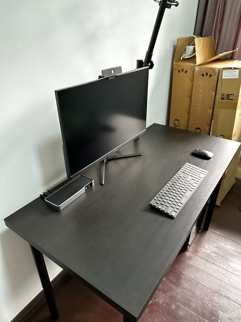 LAGKAPTEN ADILS Office Desk - 120x60 - Black Brown, Furniture & Home ...