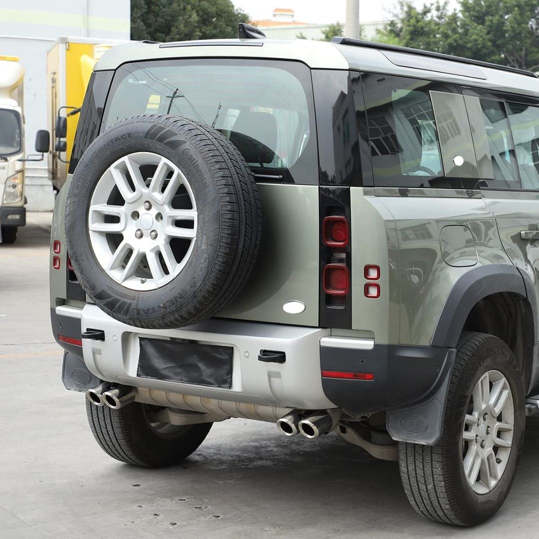 Land Rover Defender S/S Twin Exhaust Cover - Chrome Finish, Car ...