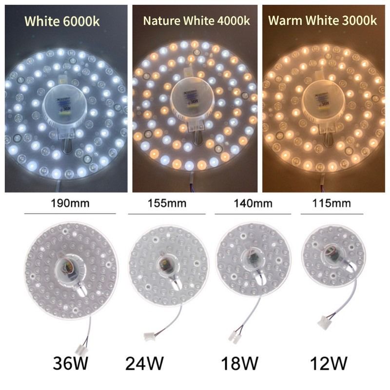 Magnetic LED Ceiling Light Source Ceiling Fan Light LED Module Light Remote Control 12W 18W 24W ...