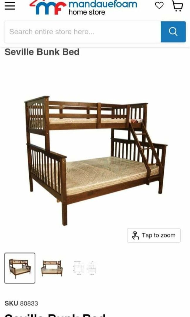 Mandaue foam Bunk Bed, Furniture & Home Living, Furniture, Bed Frames ...