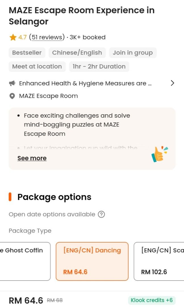 MAZE Escape Room Dancing Theme Ticket - 4 pax, Tickets & Vouchers ...