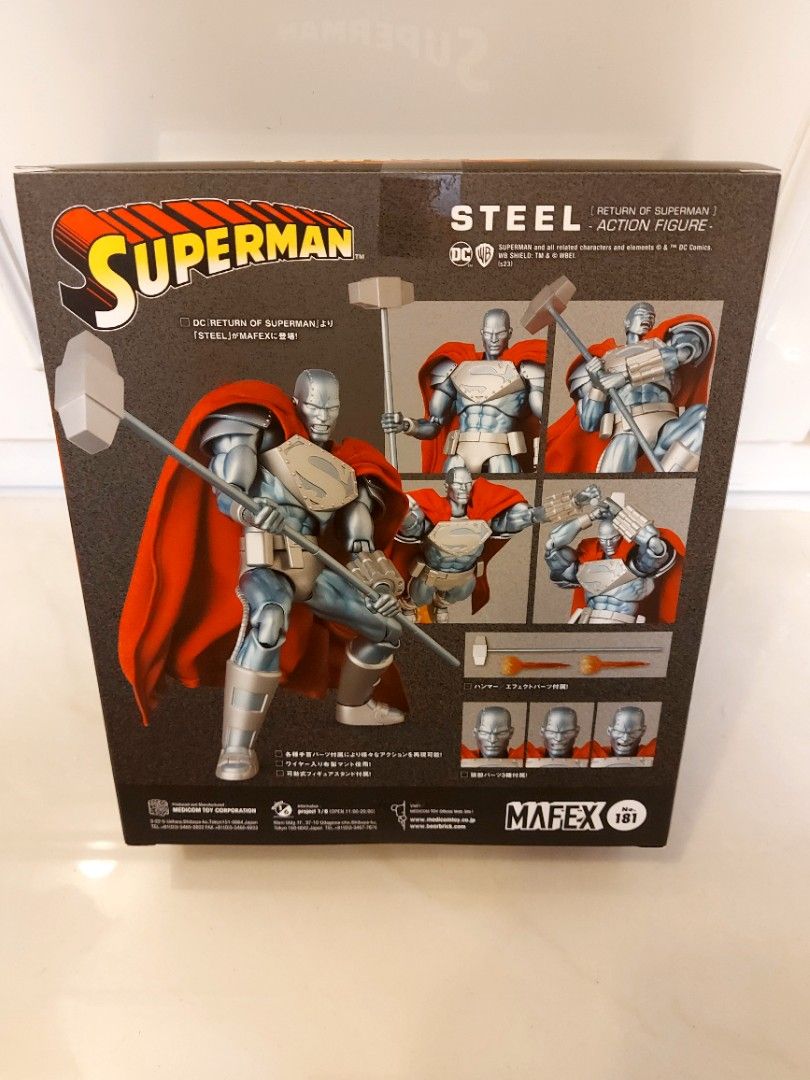 Medicom 日版 mafex 181 DC SUPERMAN STEEL (RETUNE OF SUPERMAN), 興趣及遊戲, 玩具 ...