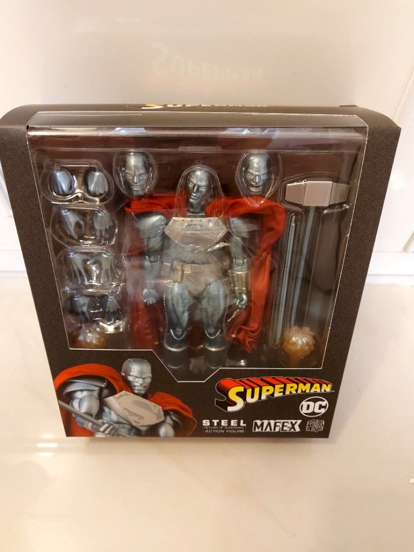Medicom 日版 mafex 181 DC SUPERMAN STEEL (RETUNE OF SUPERMAN), 興趣及遊戲, 玩具 ...