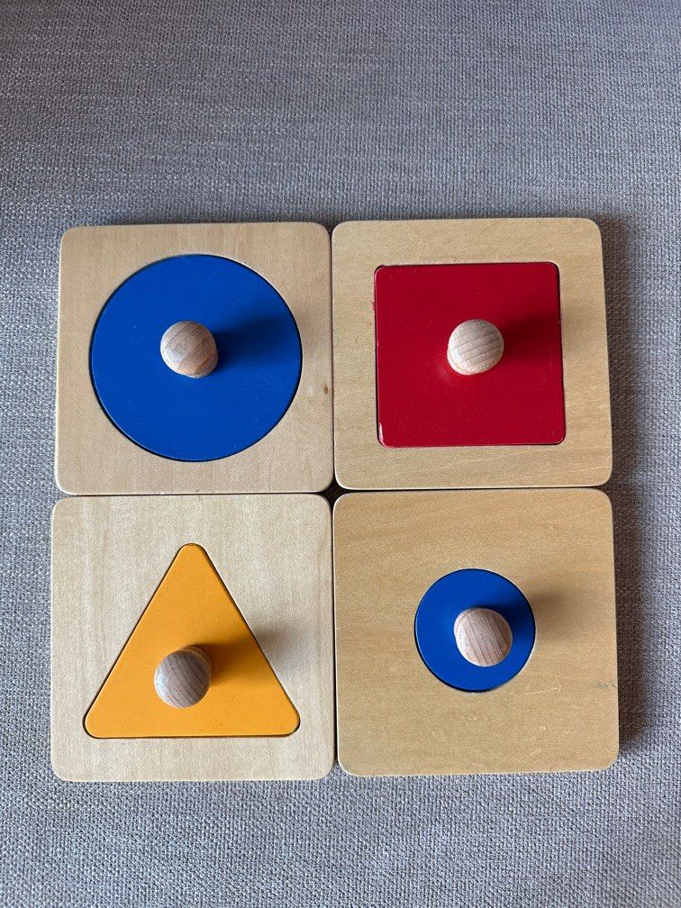 Montessori Wooden Shapes, Babies & Kids, Infant Playtime on Carousell