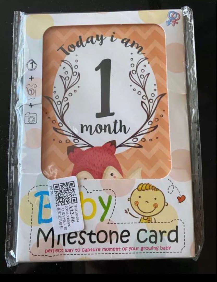 Newborn Milestone Cards, Babies & Kids, Infant Playtime on Carousell