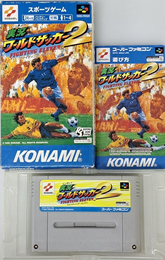 Nintendo Super Famicom Konami Fighting Winning Eleven 超級任天堂 超任 實況足球2 ...