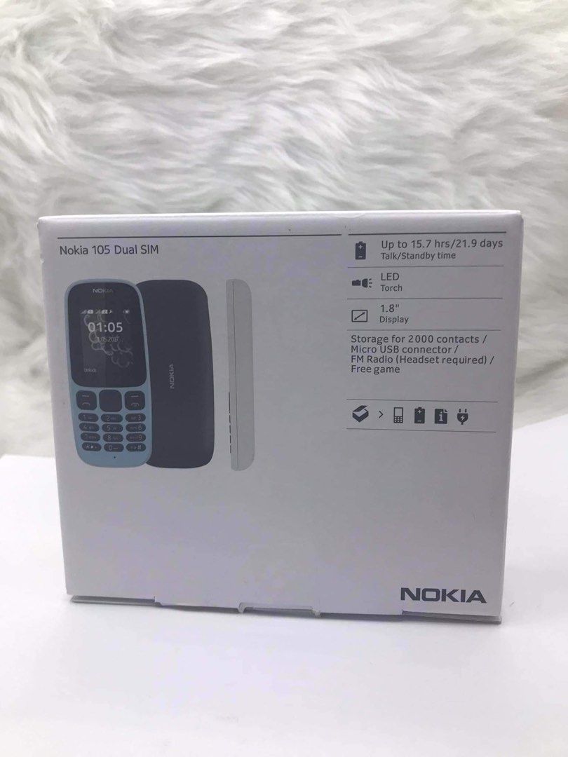 Nokia 105 Original Mobile Phone Dual Sim Standard Removable battery ...