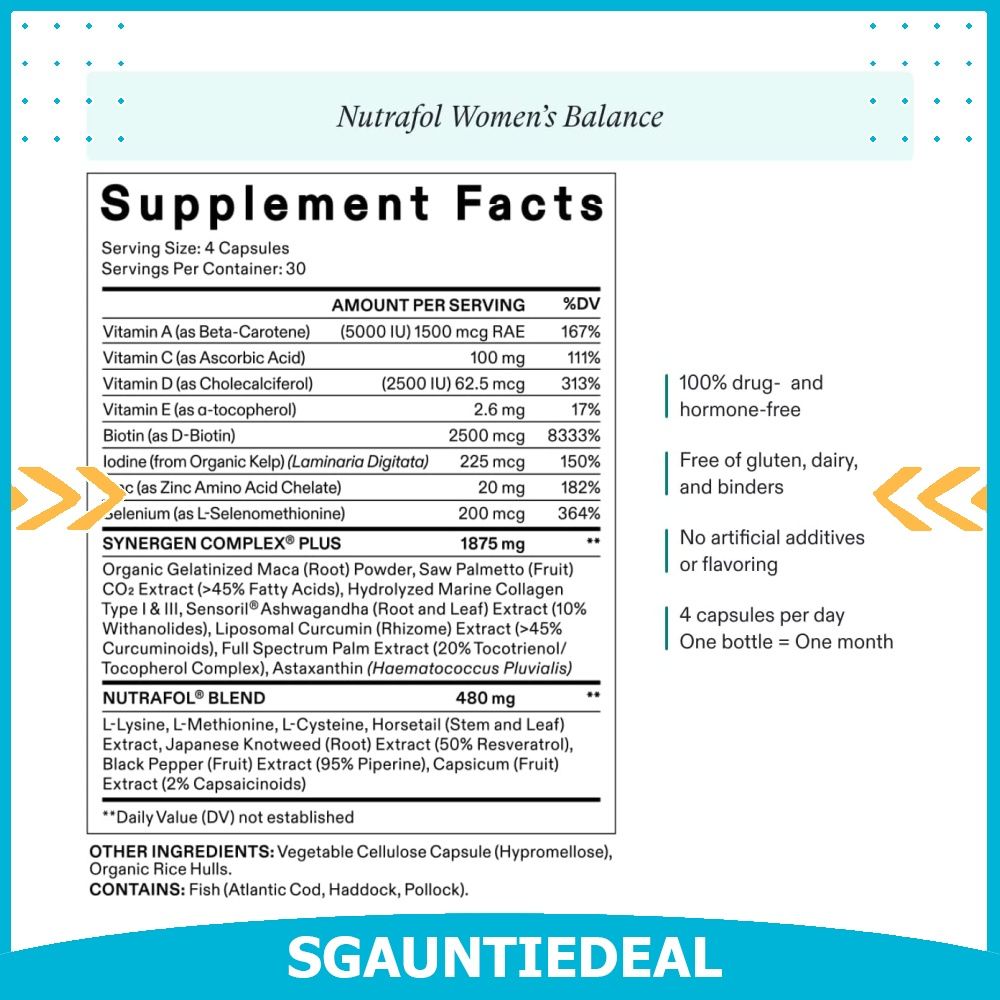 Nutrafol Women's Balance Hair Growth Supplement | Ages 45+ | Clinically ...