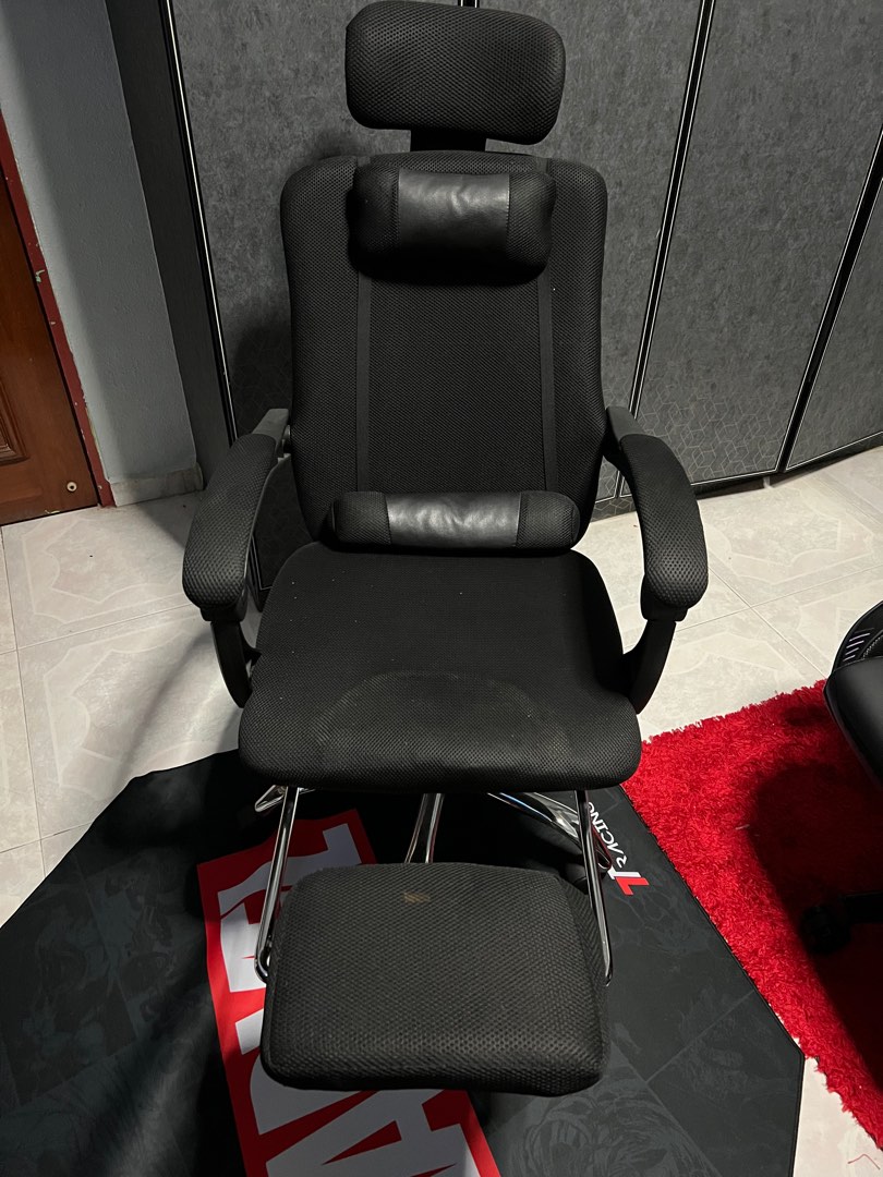 Office chair with extendable leg rest, Furniture & Home Living ...