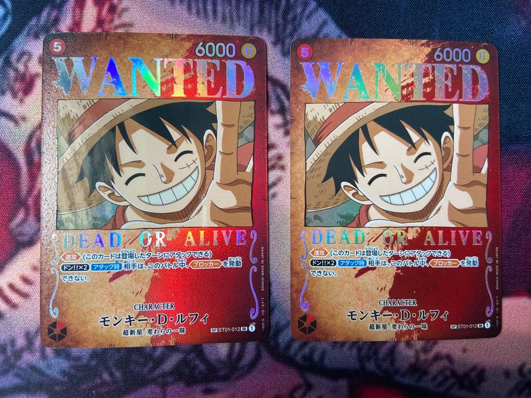 One Piece TCG Cards: ST01-012 Monkey D Luffy Wanted OP03 AA Alternate ...