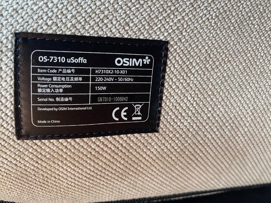 Osim OS7310 massage chair seldom use with extra new cover, TV & Home ...