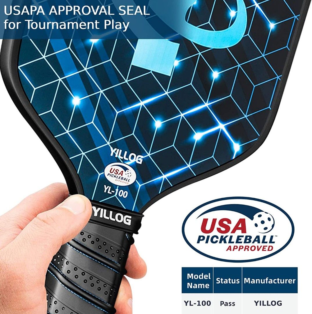 Pickleball Paddles USAPA Approved Set Rackets Honeycomb Core 4 Balls ...