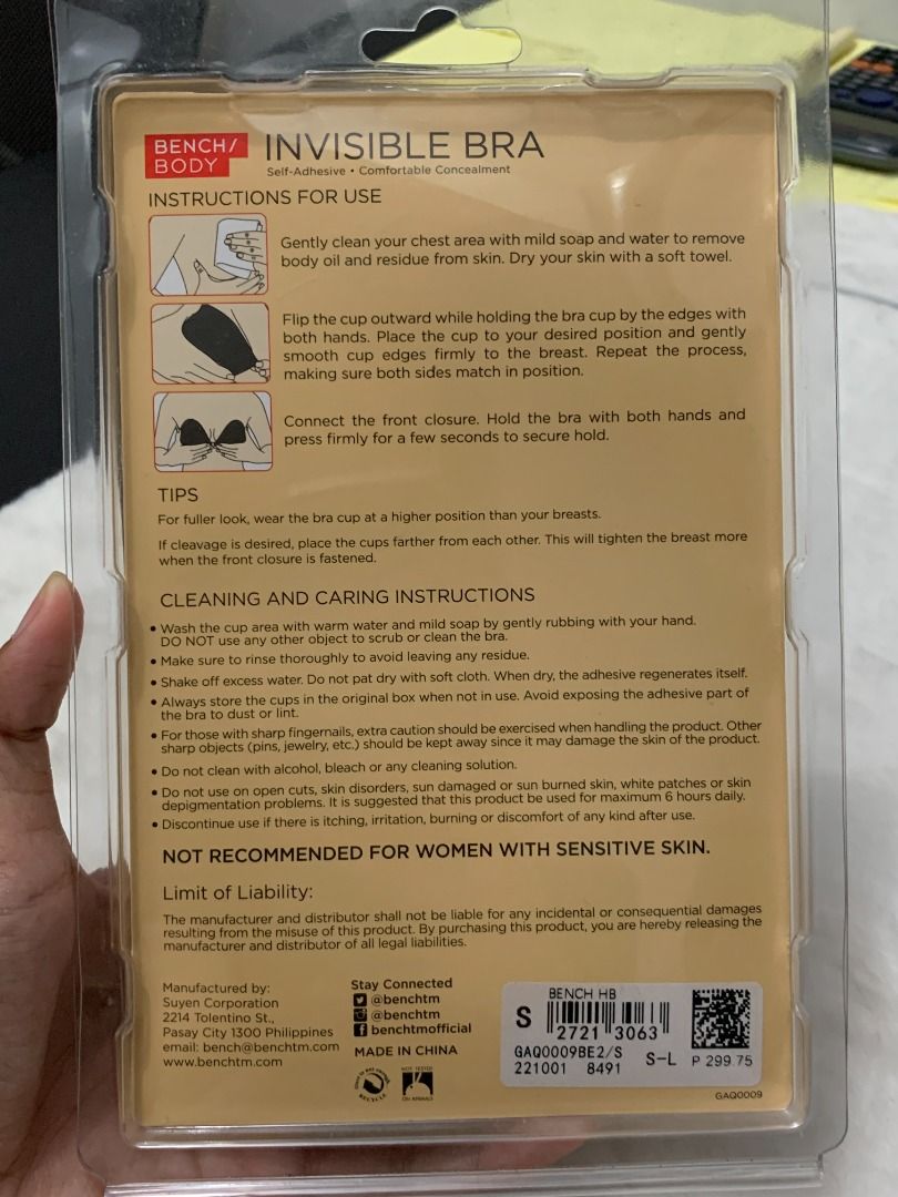 Pre-loved BENCH Invisible Bra - Skintone, Women's Fashion ...