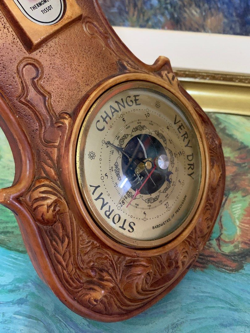 RARE Vintage Miller Violin Barometer Thermometer, Made in France by ...