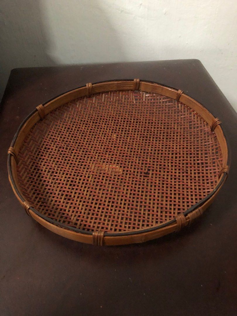 Rattan small shallow basket, Everything Else on Carousell