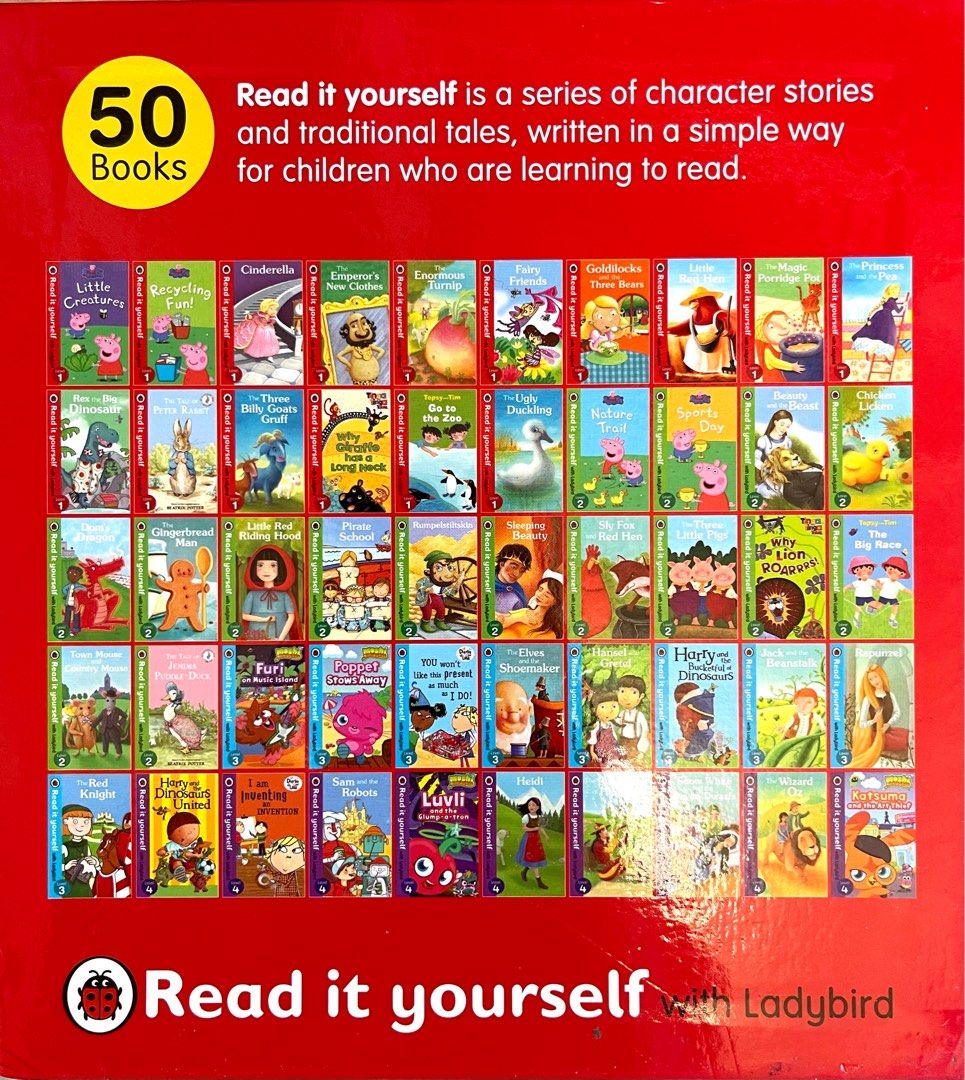 Read it Yourself with Ladybird Collection 50 Books Box Set Pack (Level 1, 2, 3, 4)including ...