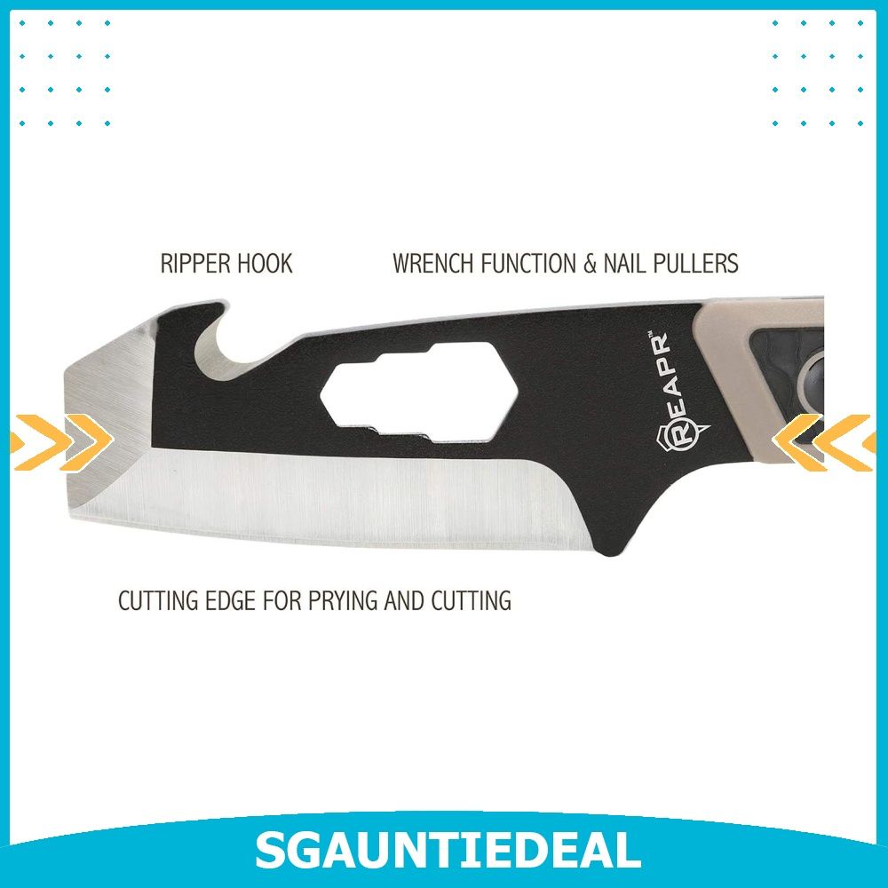 REAPR 11015 Versa TAC Wrecking Bar, Demolition Crowbar and Tactical, Survival, and Outdoor Multi ...