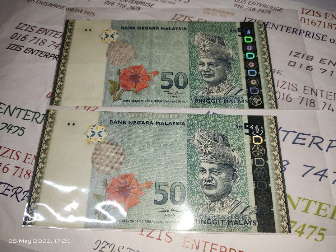 RM50 Merdeka 50 tahun First Prefix AA and Replacement ZA, Hobbies ...