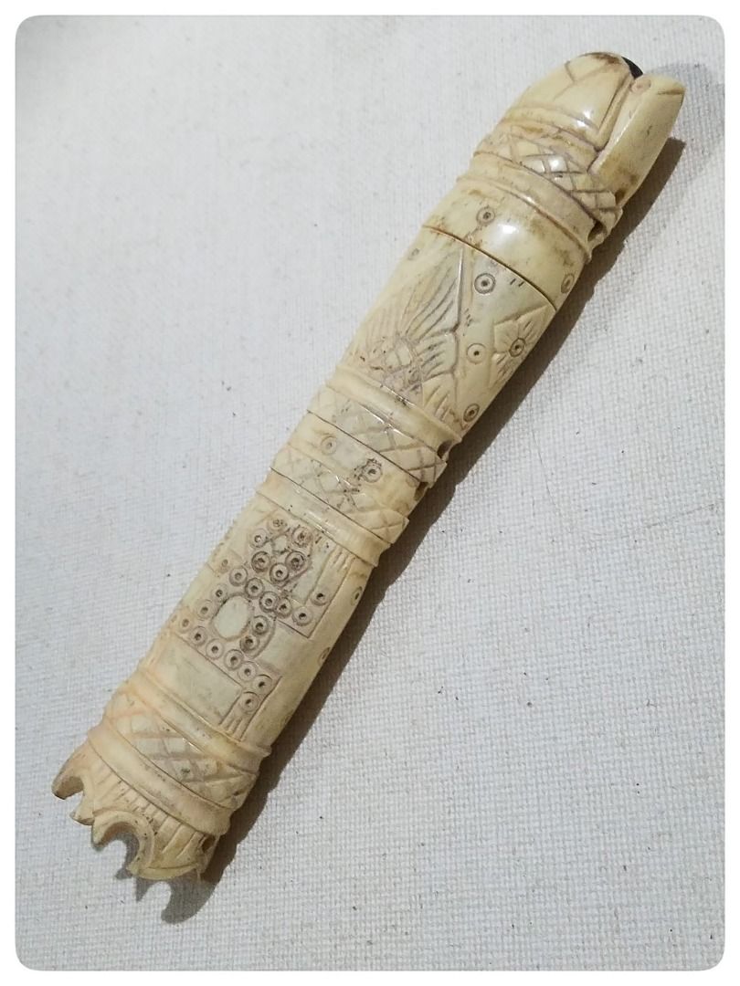 Sahang Batak Primitif Ukiran Tulang, Antik, Pajangan di Carousell