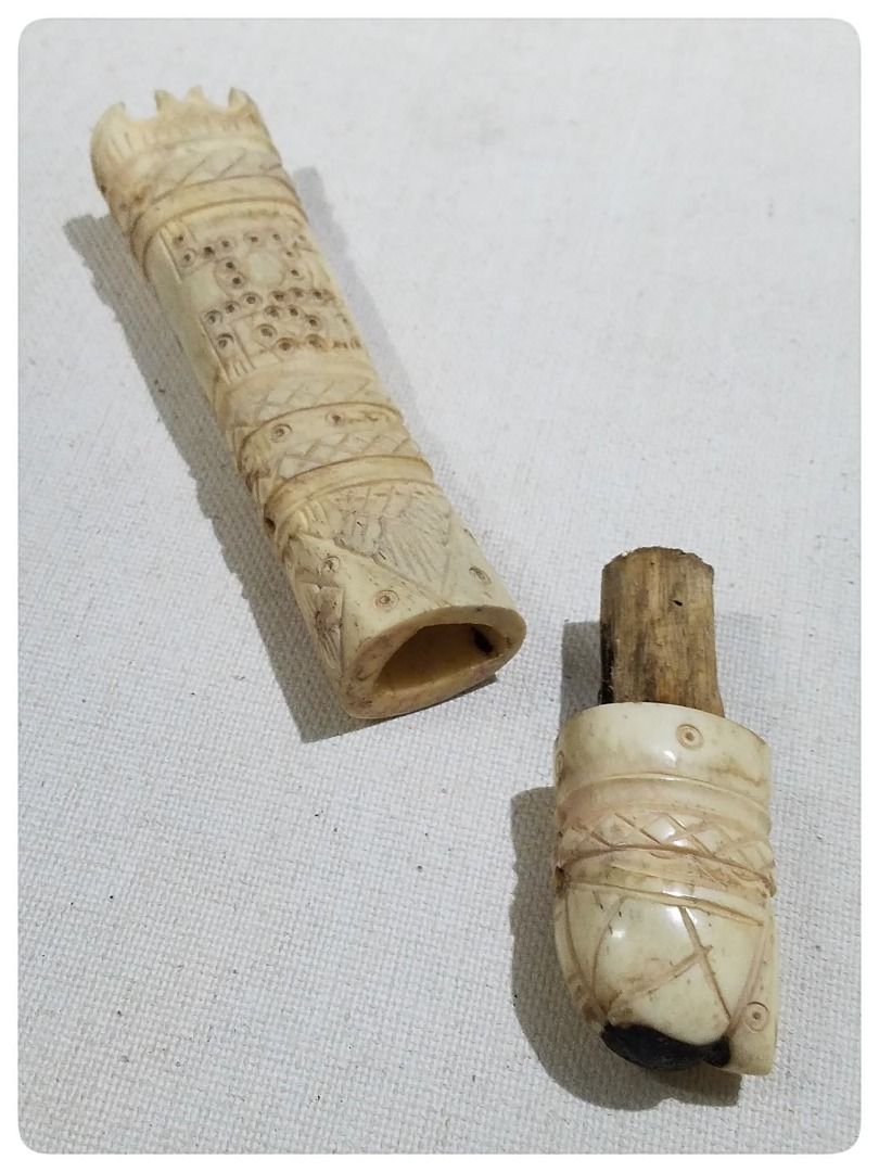 Sahang Batak Primitif Ukiran Tulang, Antik, Pajangan di Carousell