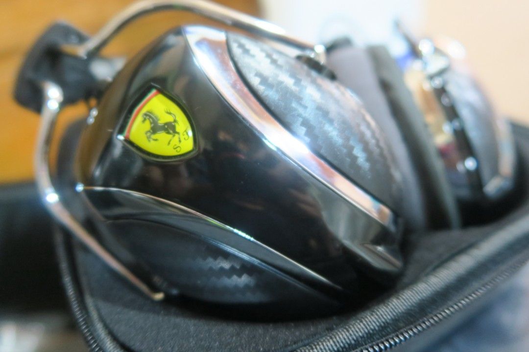 Schuderia Ferrari racing headphones carbon black x logic on Carousell