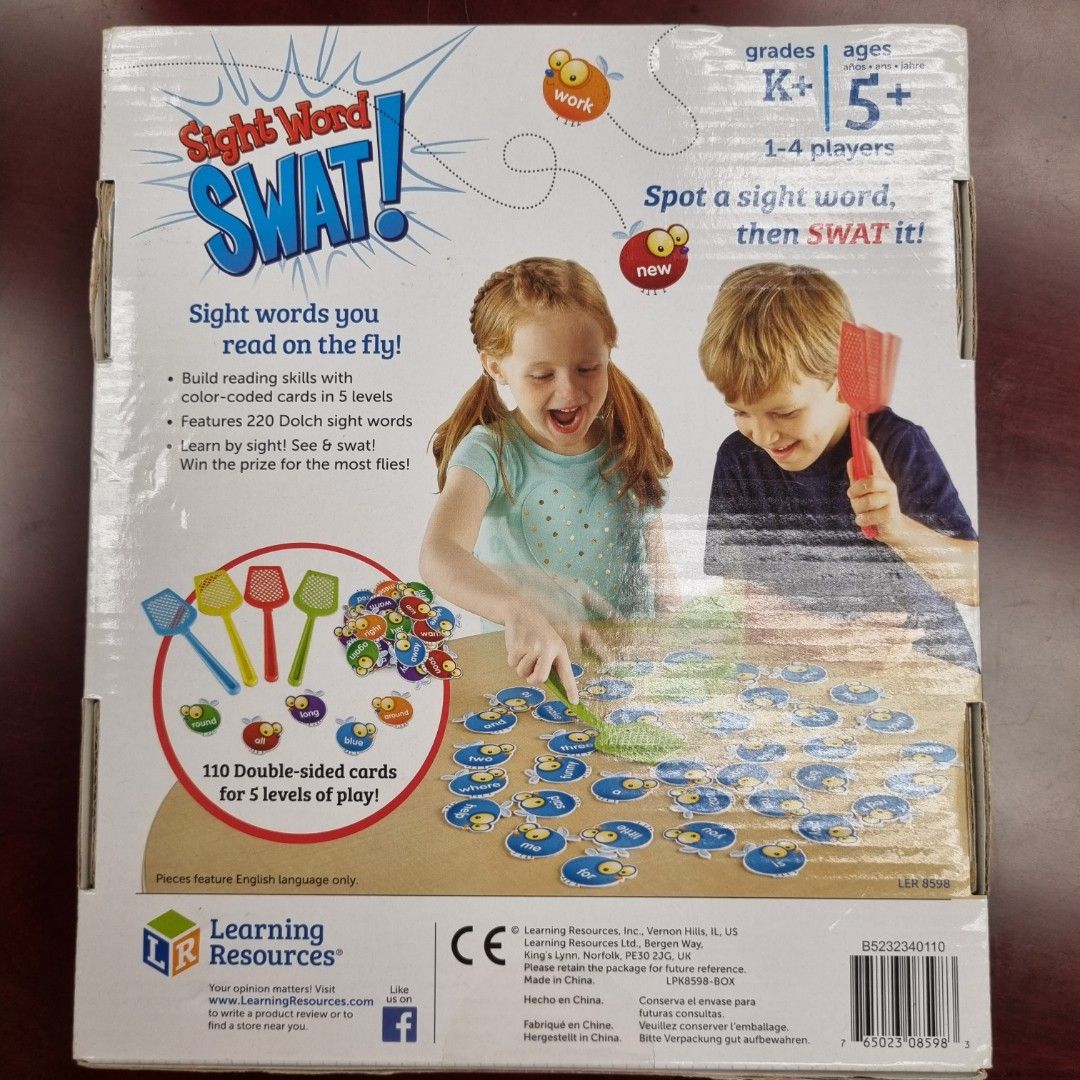 Sight Word Swat boardgame, Hobbies & Toys, Toys & Games on Carousell