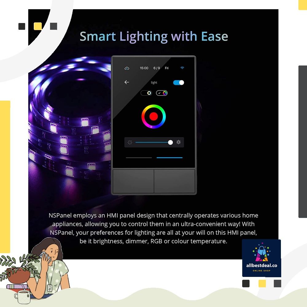 SONOFF NSPanel WiFi Smart Scene Wall Switch,2-Switch Panel Smart Home ...