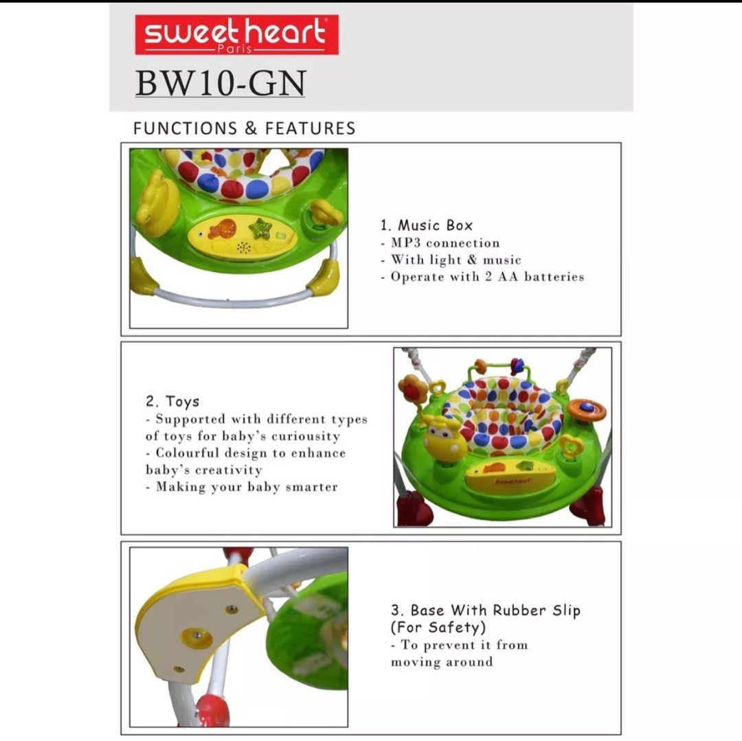 Sweet Heart Paris JUMJUM Activity Baby Jumpers with Seat Element 360 ...