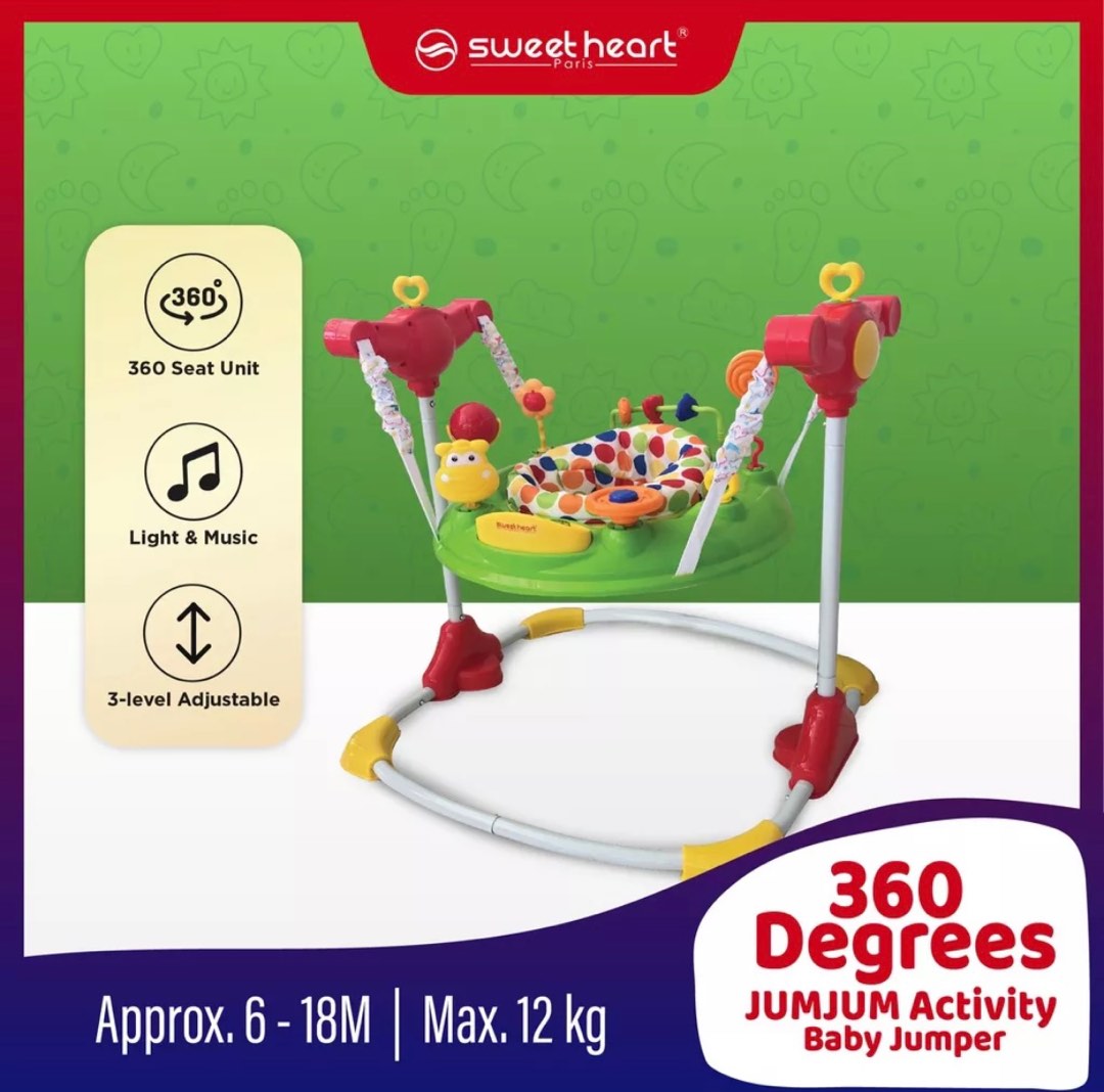 Sweet Heart Paris JUMJUM Activity Baby Jumpers with Seat Element 360 ...