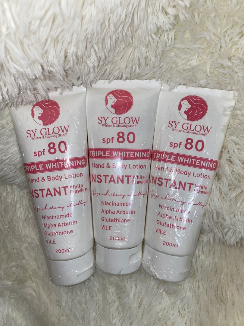 SY Glow Triple Whitening Hand & Body Lotion SPF80, Beauty & Personal Care, Bath & Body, Body ...