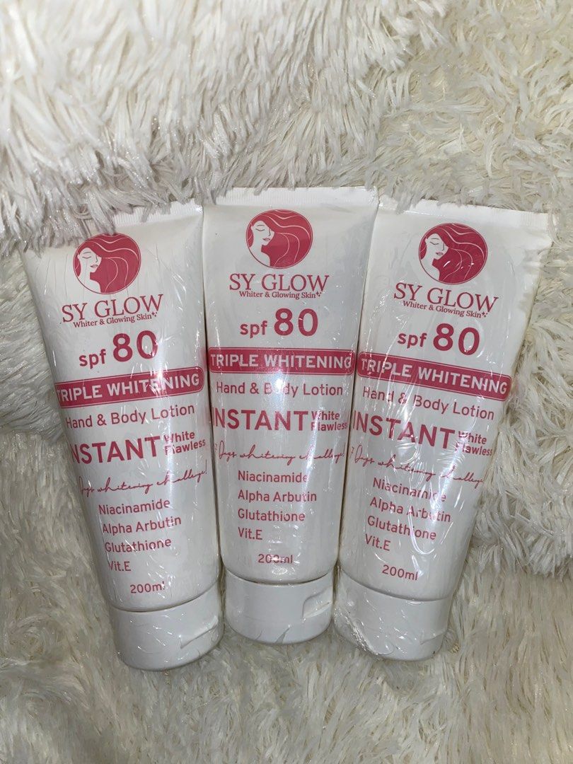 SY Glow Triple Whitening Hand & Body Lotion SPF80, Beauty & Personal Care, Bath & Body, Body ...