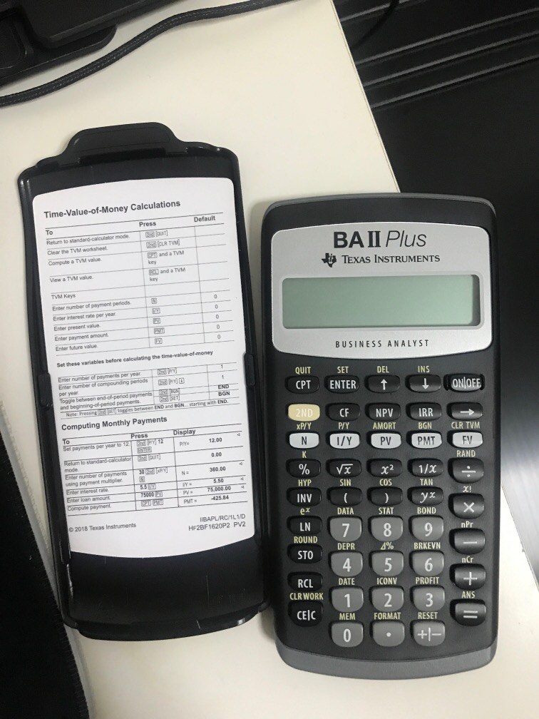 Texas Instruments BA II Plus Financial Calculator CFA, Computers & Tech ...