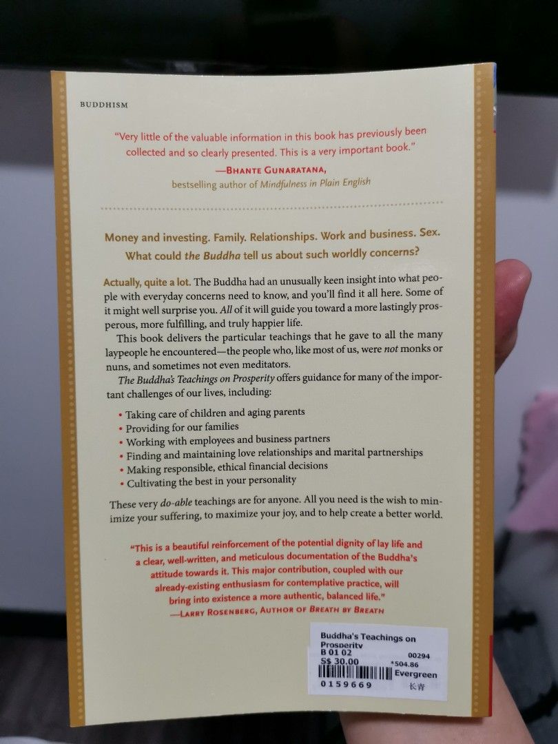 The Buddhas Teachings On Prosperity Bhikkhu Basnagoda Rahula
