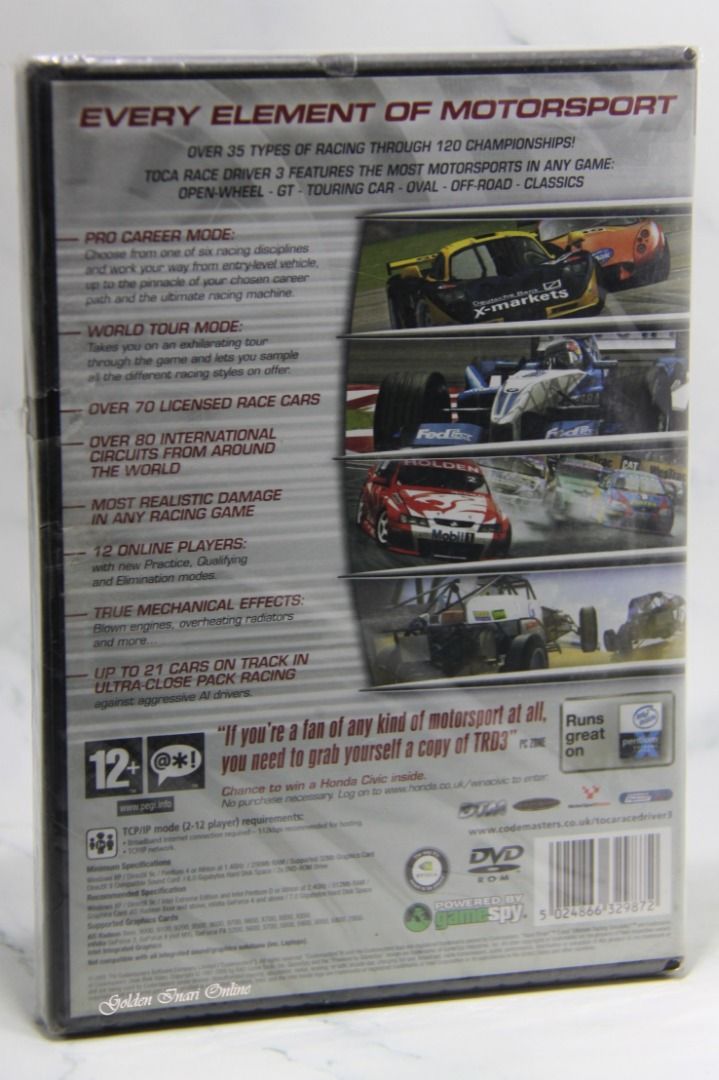 Toca Race Driver 3 (PC DVD-ROM 2005) Sealed Condition, Video Gaming ...