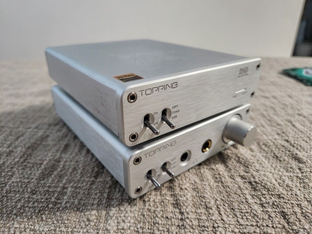 Topping D30 DAC and A30 Headphone Amplifier Stack, Audio, Other Audio ...