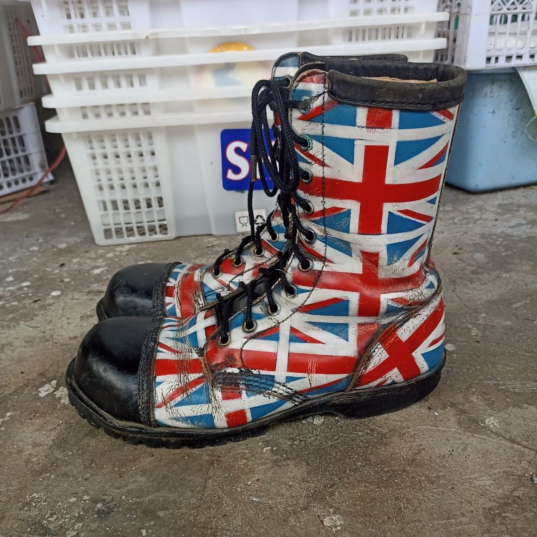 Underground boots uk england flag steel toe vintage made in england ...